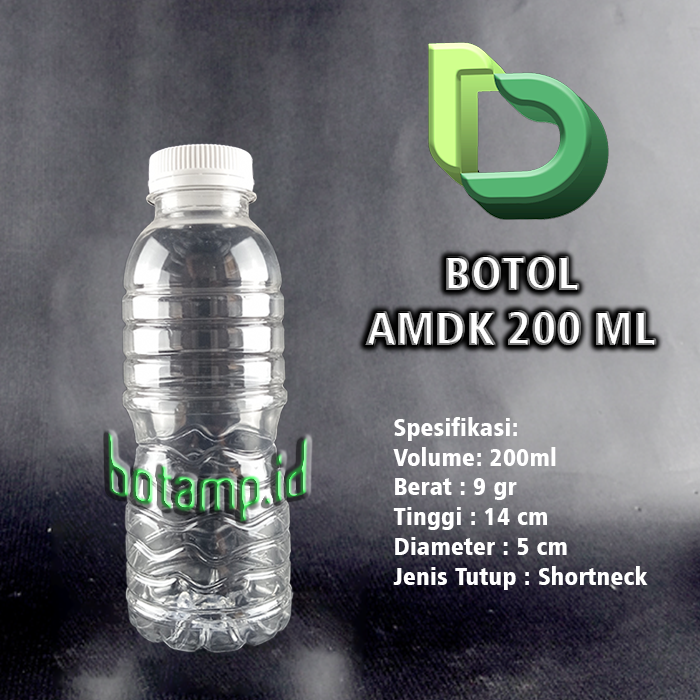 Botol Aqua AMDK 200ml - BOTAMP.ID