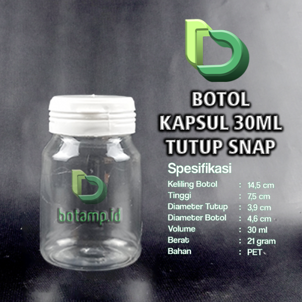 Botol Kapsul Bulat Tutup Snap 80ml & 60ml - BOTAMP.ID