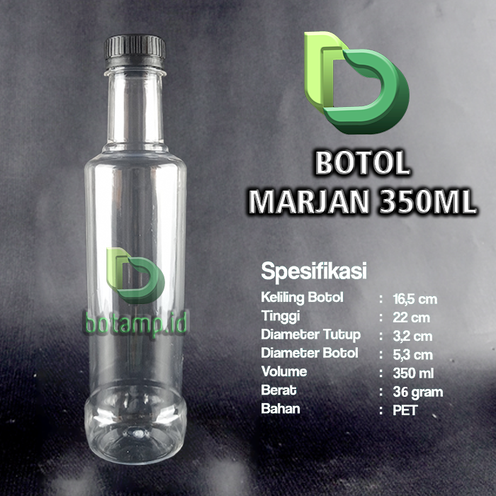 Botol Plastik Marjan 350ml - BOTAMP.ID